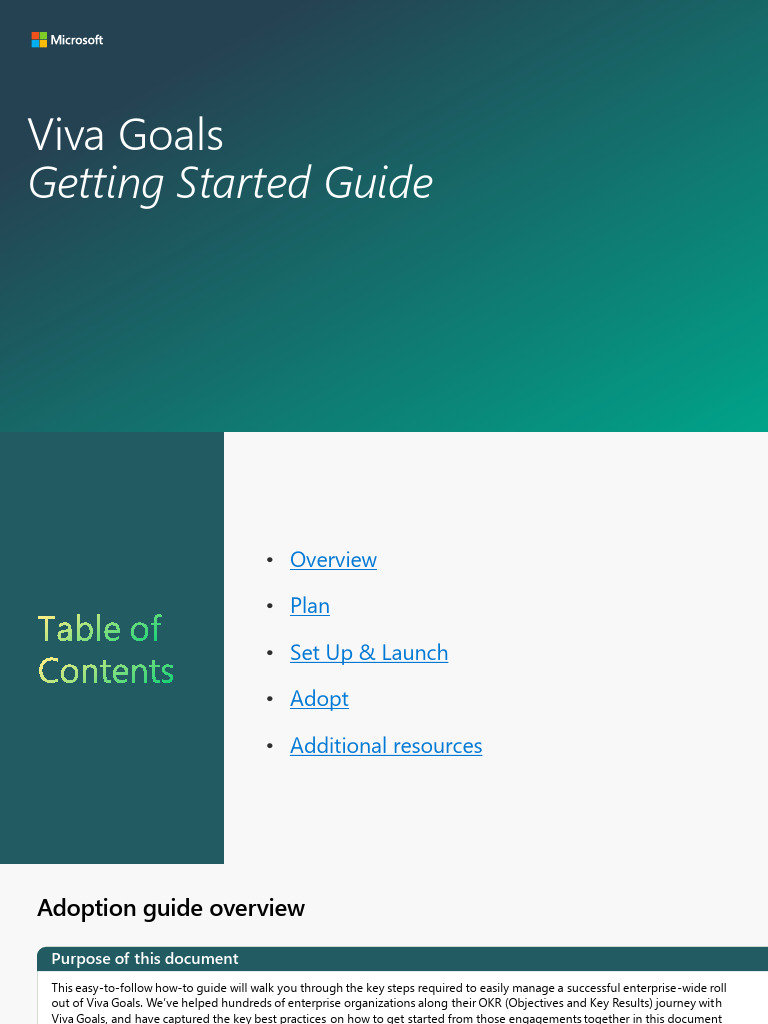 Viva-Goals-Adoption-guide | PDF | Leadership | Goal