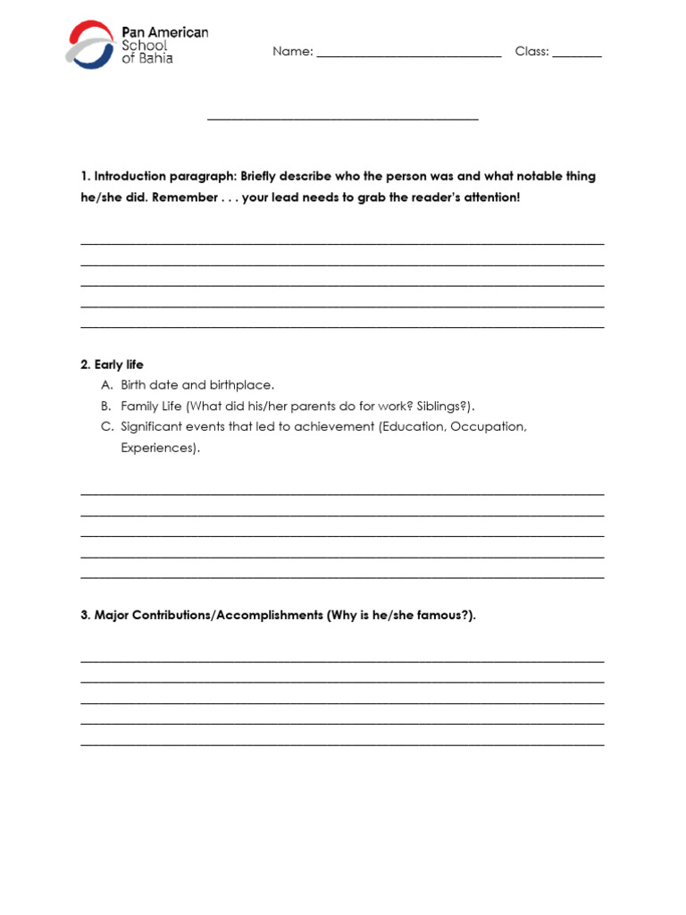 Biography - Framed Paragraphs | PDF