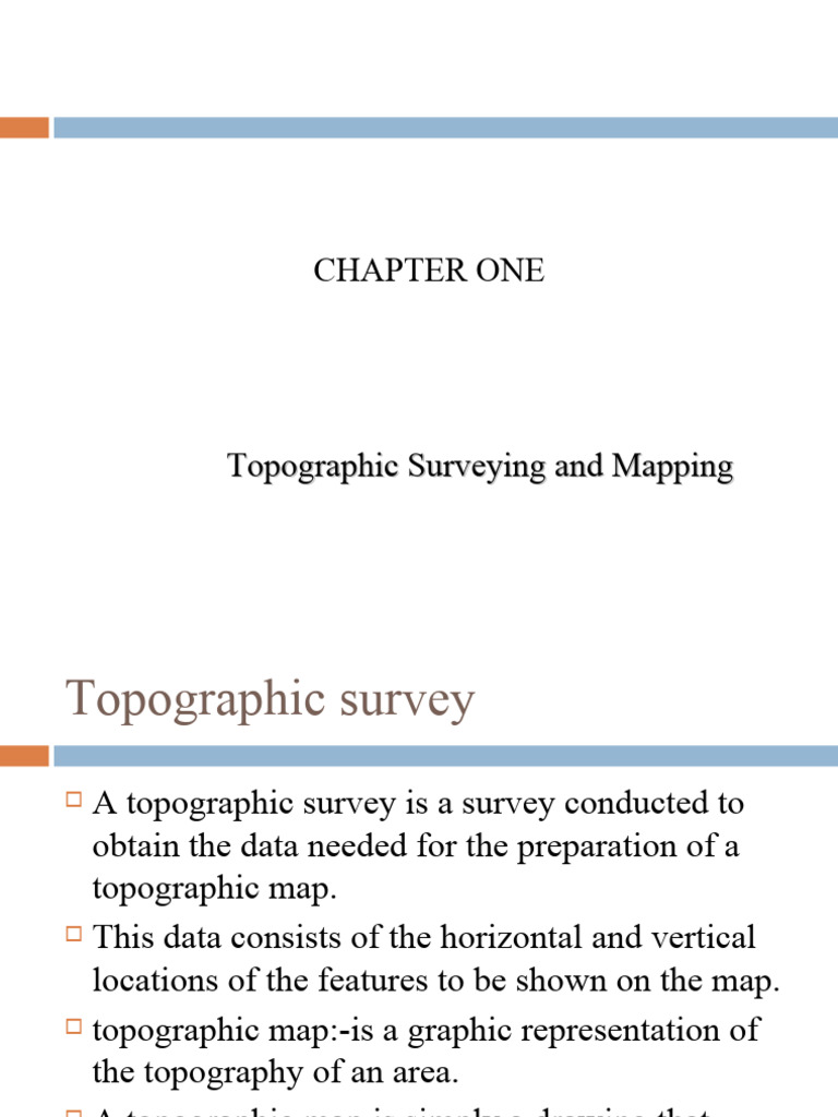 Topographic Surveying Overview | PDF | Topography | Contour Line