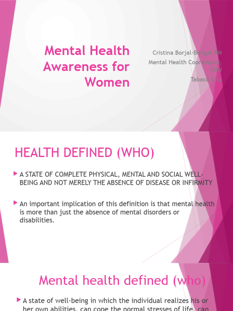 Mental Health Awareness For Women | PDF | Mental Health | Mental Disorder