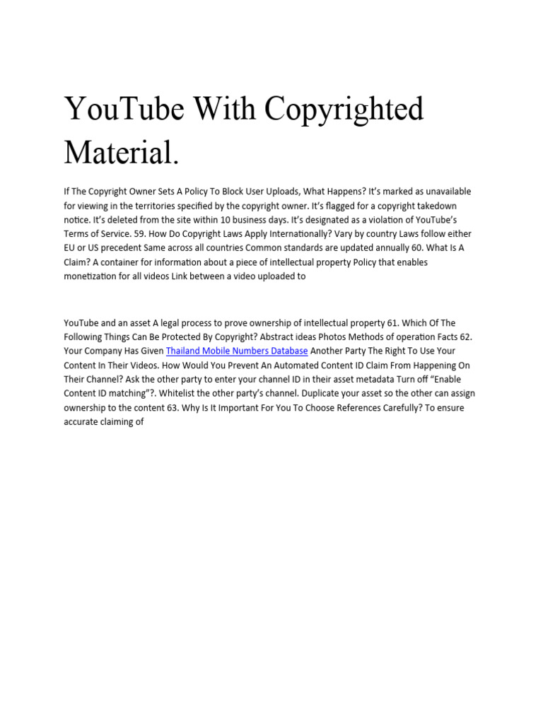 YouTube Copyright Policy Guidance | PDF | Business