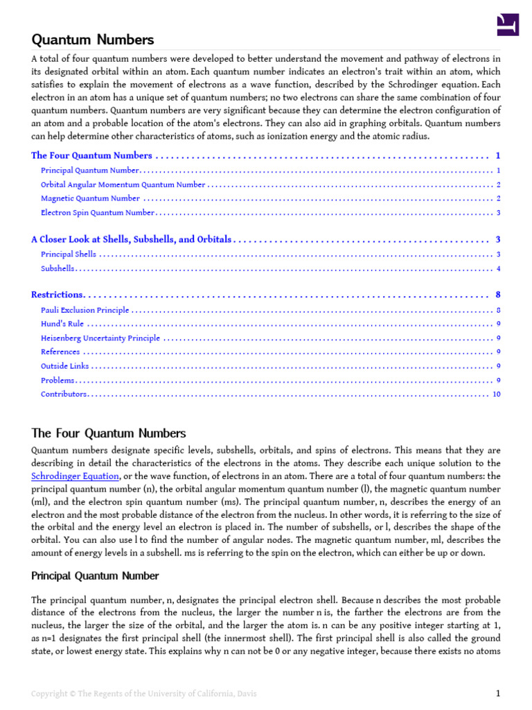 qantum number | Download Free PDF | Atomic Orbital | Energy Level