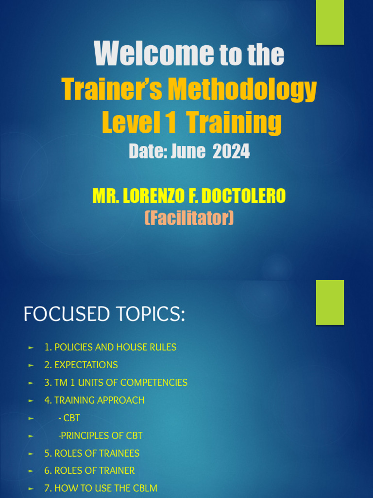 Tm 1 Orientation Ppt1 2024 | Download Free PDF | Learning | Cognitive ...