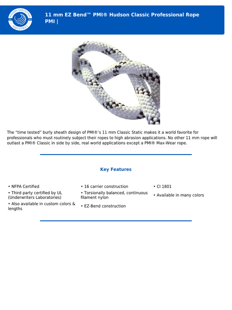 Static Rope 11mm | PDF | Safety