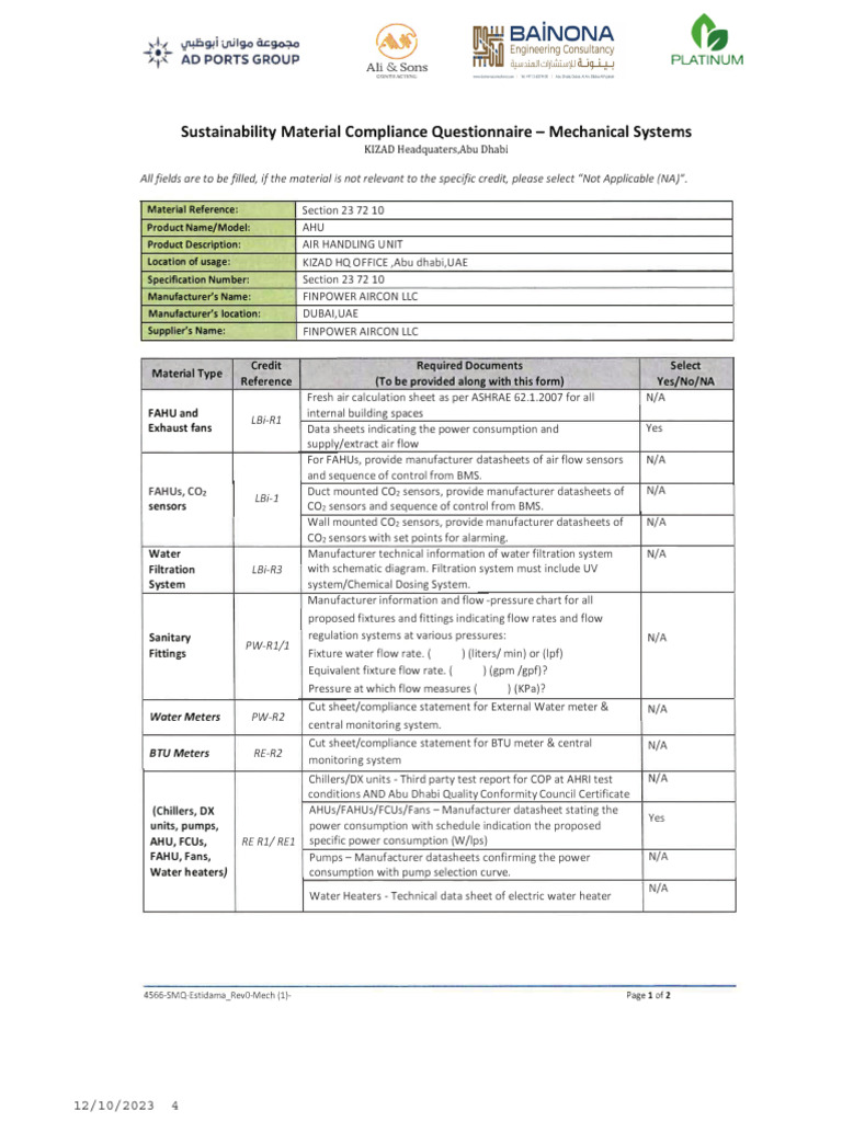Comment AHU 01 | PDF