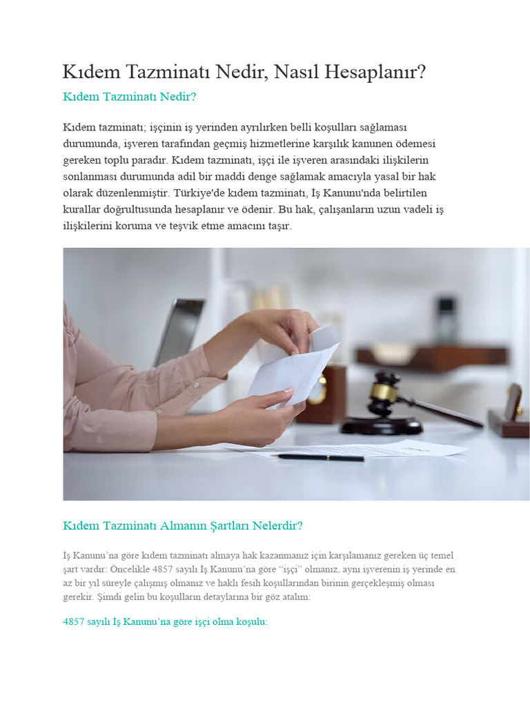 Kıdem Tazminatı Nedir | PDF