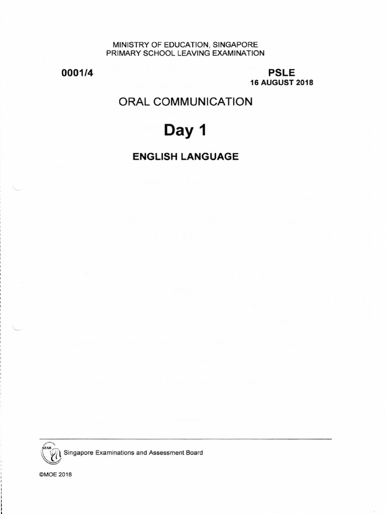 PSLE English Oral Practice Samples | PDF | Human Communication
