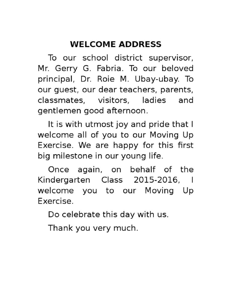 Welcome Address | PDF