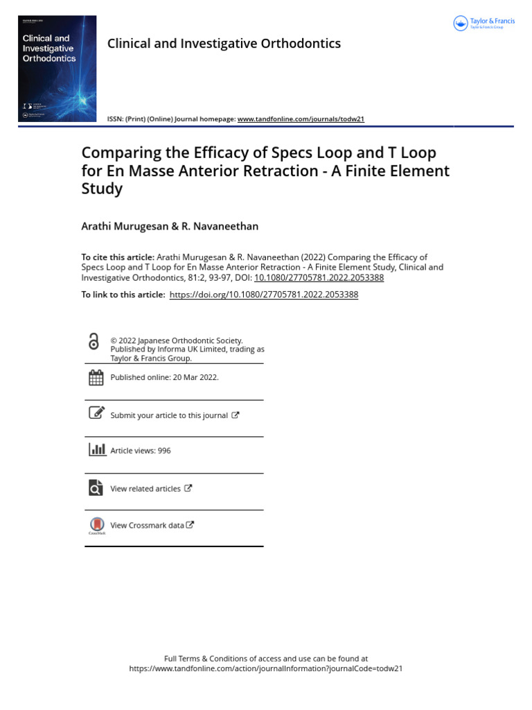 Comparing the Efficacy of Specs Loop and T Loop for En Masse Anterior ...