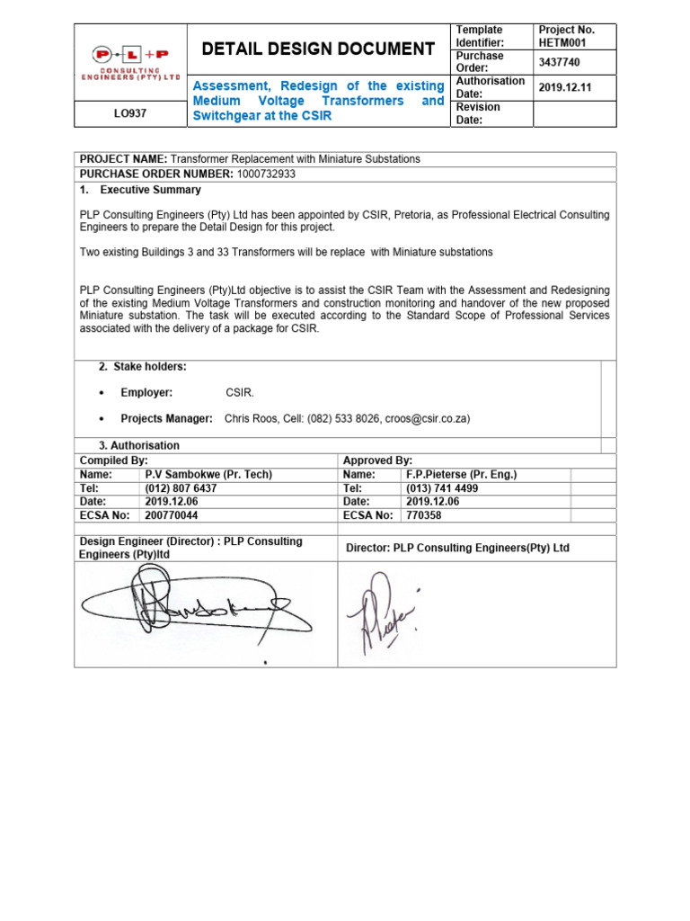 CSIR Transformer Replacement General Spec Document - 0 | PDF ...