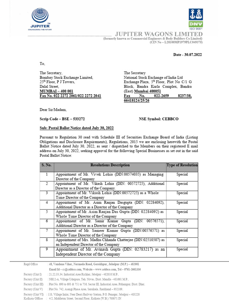WT Director Appointment | PDF | Electronic Voting | Password
