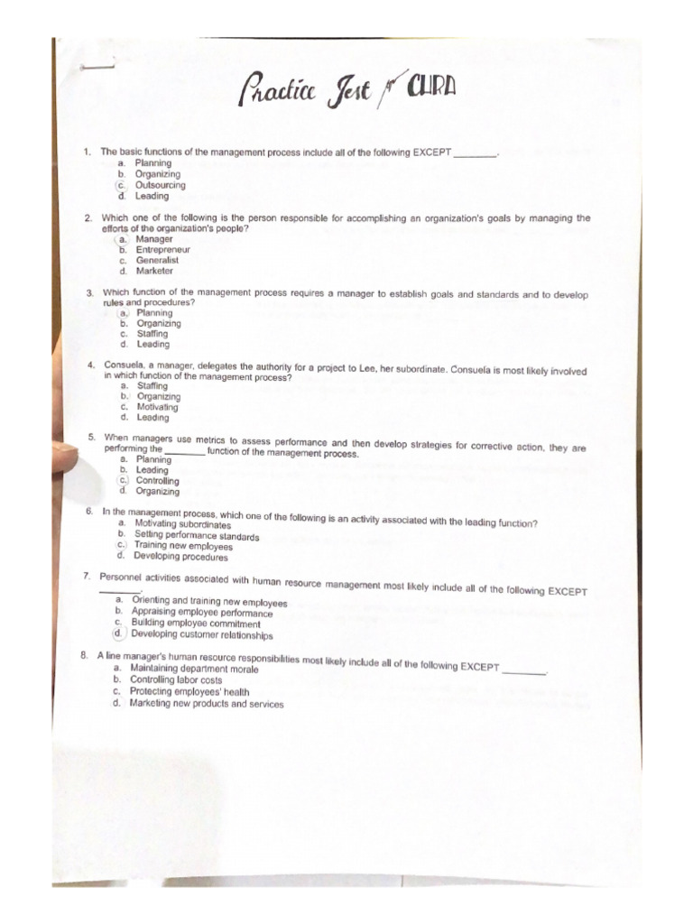 Practice Test - Idea On How To Review | PDF