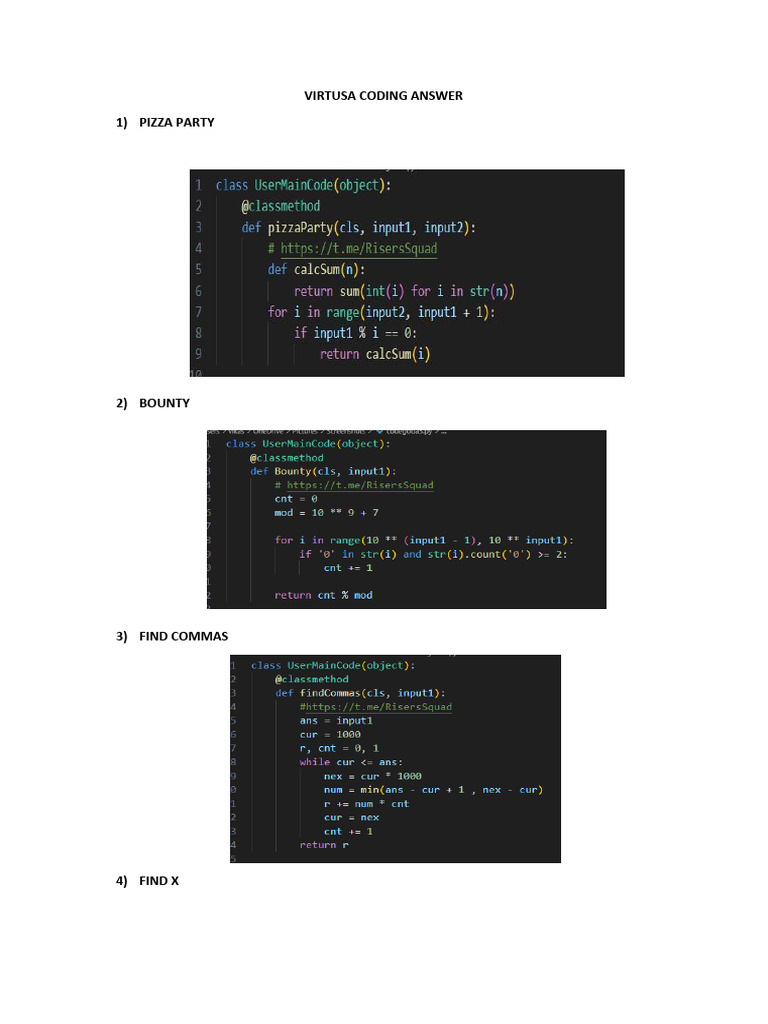 Virtusa Coding Answer-2 | PDF