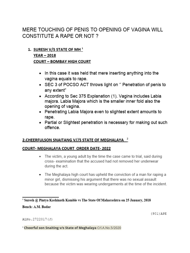 Cases On Pocso and 375 IPC | PDF