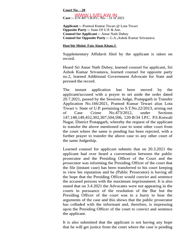 407 CRPC Allahabad HC 399363 | PDF | Judge | Trials 407 CRPC Allahabad HC 399363 | PDF | Judge | Trials