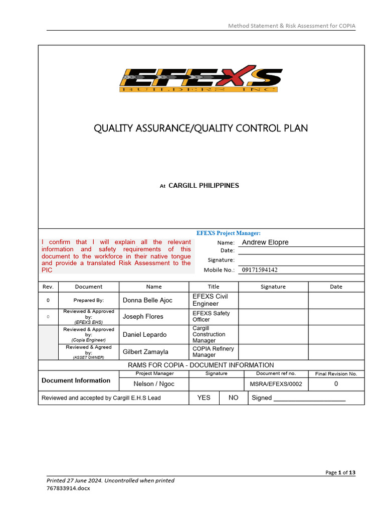 RQC LAB MSRA EFEXS | Download Free PDF | Personal Protective Equipment ...