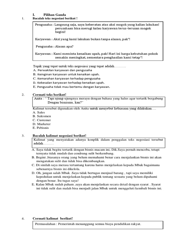 Latihan Soal Bindo 2024 | PDF | Ilmu Sosial