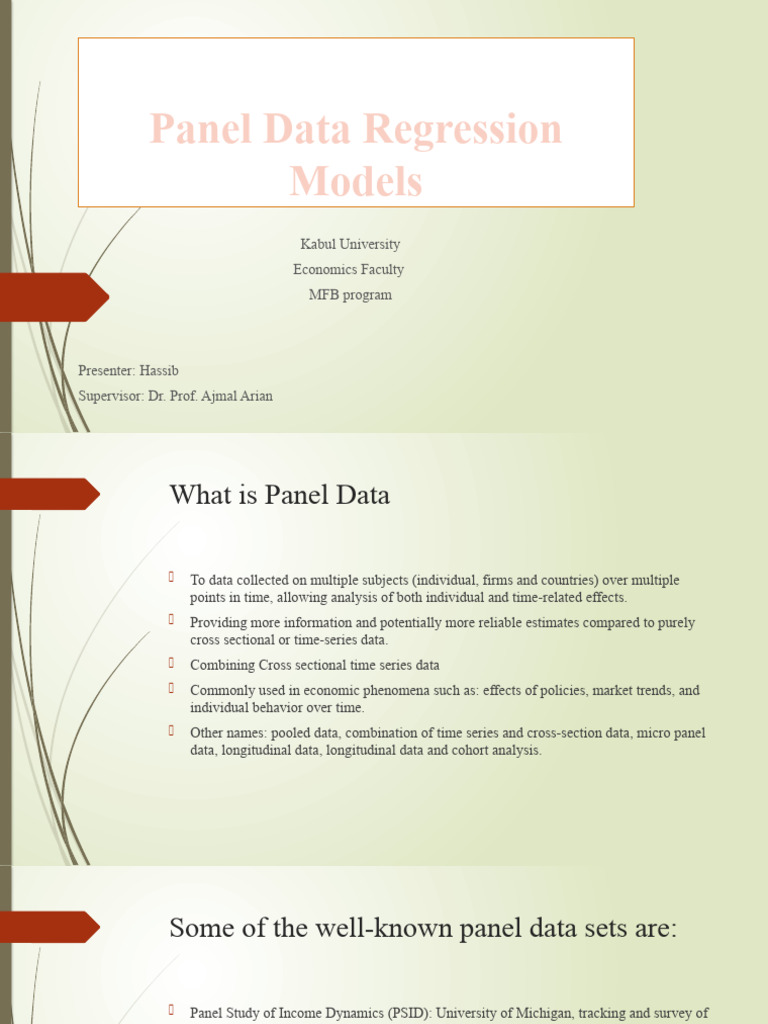 Understanding Panel Data Regression Models | PDF | Fixed Effects Model ...