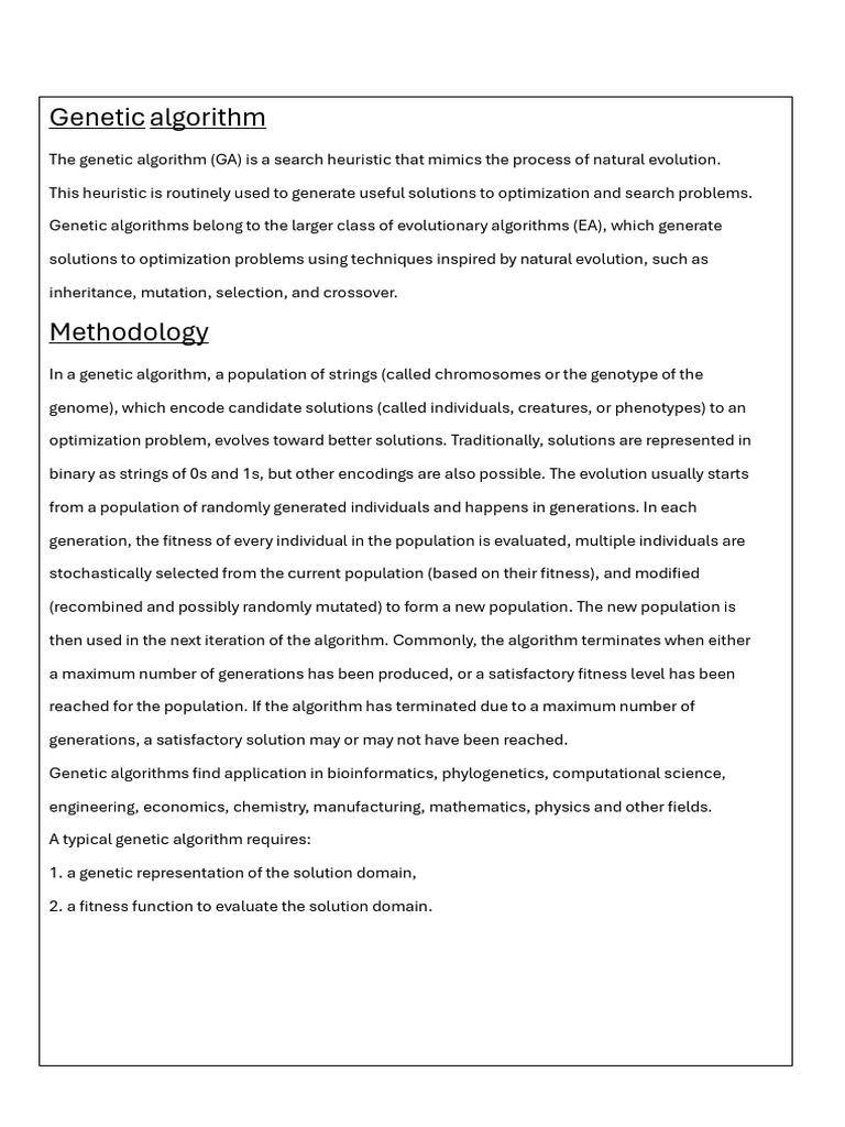 Genetic Algorithm | PDF | Genetic Algorithm | Applied Mathematics