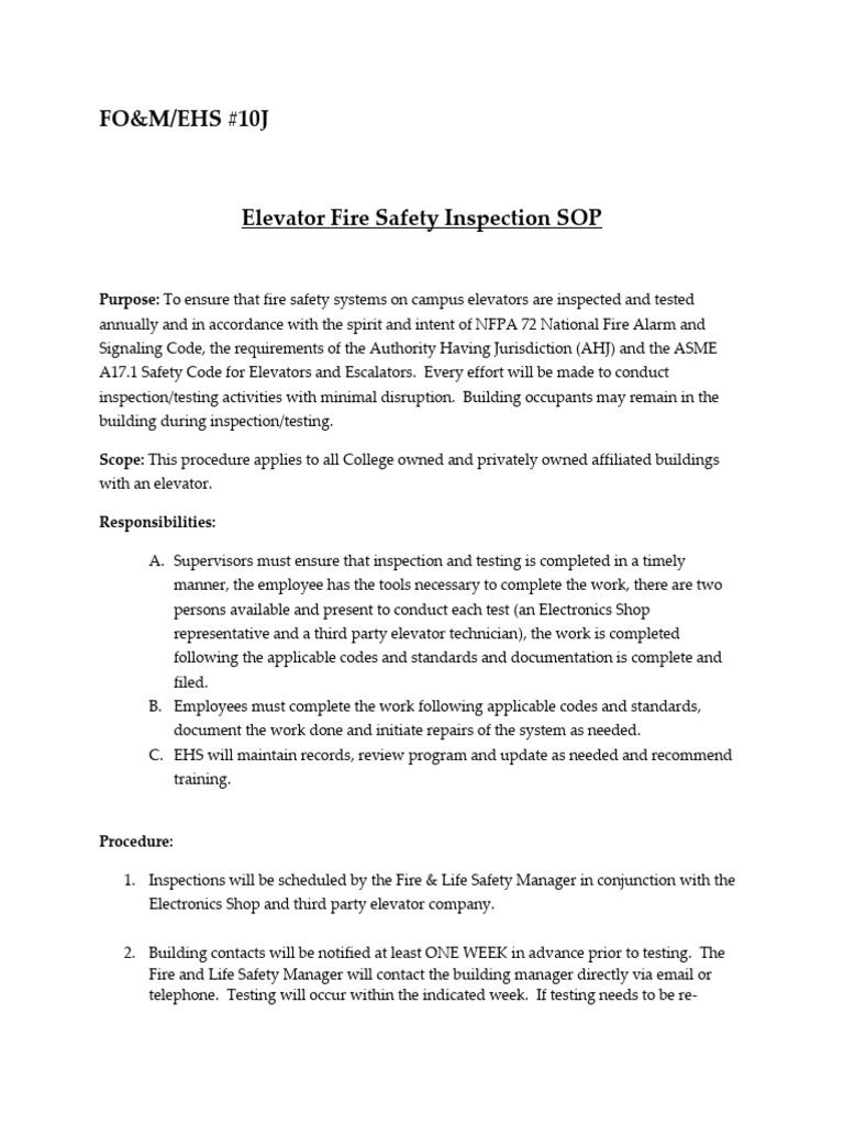 Elevator - Inspection | PDF | Elevator | Safety