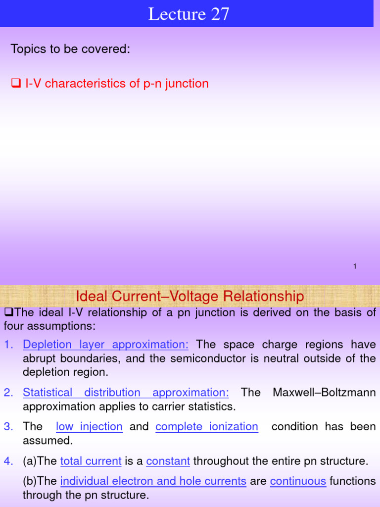 I-V Characteristics of P-N Junction | PDF | P–N Junction | Physical Quantities