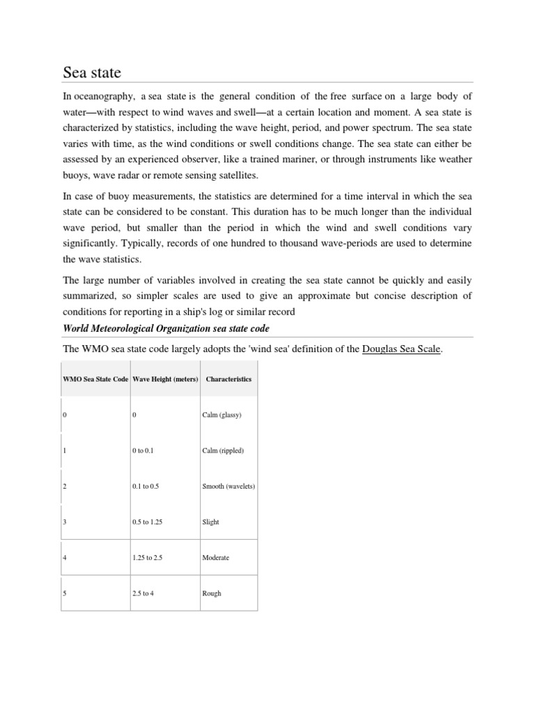 Sea State | PDF | Meteorological Phenomena | Branches Of Meteorology