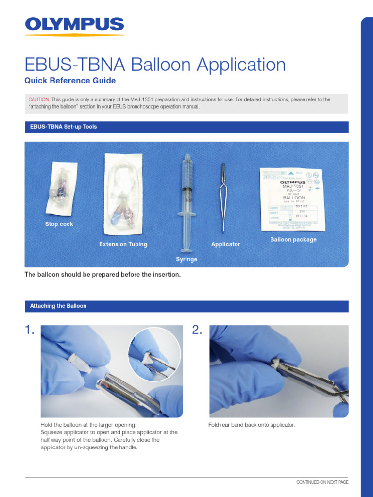 EBUS Balloon Prep QRG | PDF | Syringe | Manufactured Goods