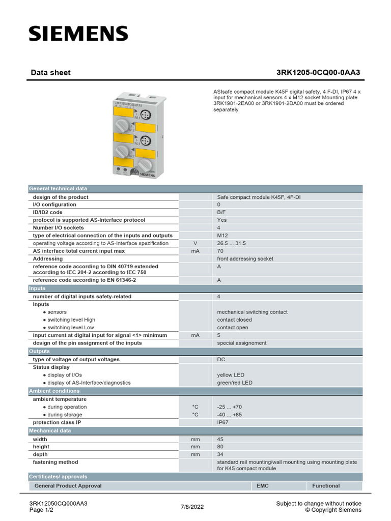 3RK12050CQ000AA3 Datasheet en | PDF | Electrical Engineering | Electronics