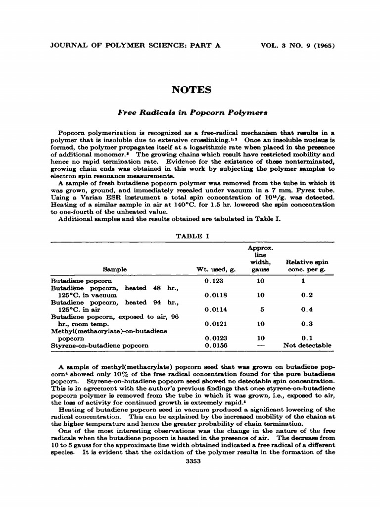 Free Radicals in Popcorn Polymer (Sunghwa150210) | PDF | Radical ...