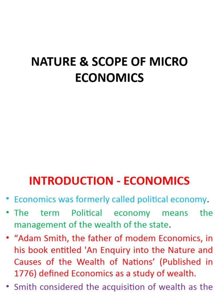 Nature of Micro Economics | PDF | Economics | Macroeconomics