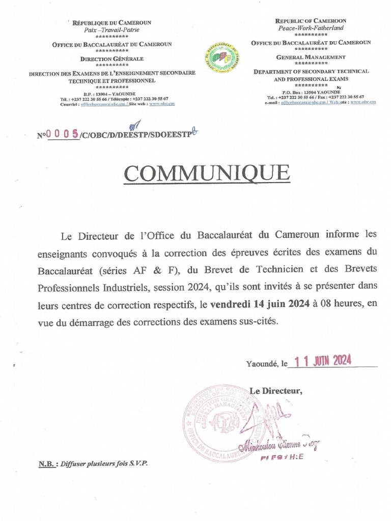 Invitation Correction Bacc AF&F 14.06.2024 | PDF