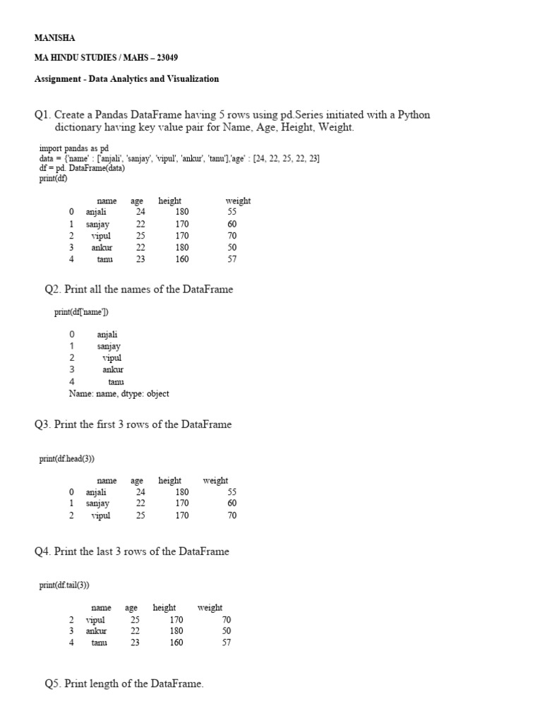 Ankur Assignment | PDF | Data Analysis | Descriptive Statistics
