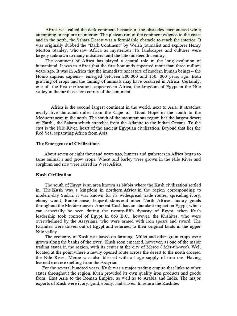 Africa and The Kingdom of Kush | PDF | Ancient Egypt