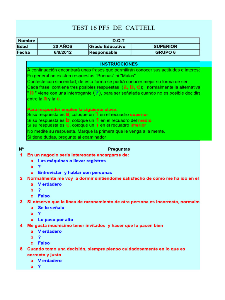S13 - Material Complementario - 16pf - VERSION - 5 - Q.T.D | PDF