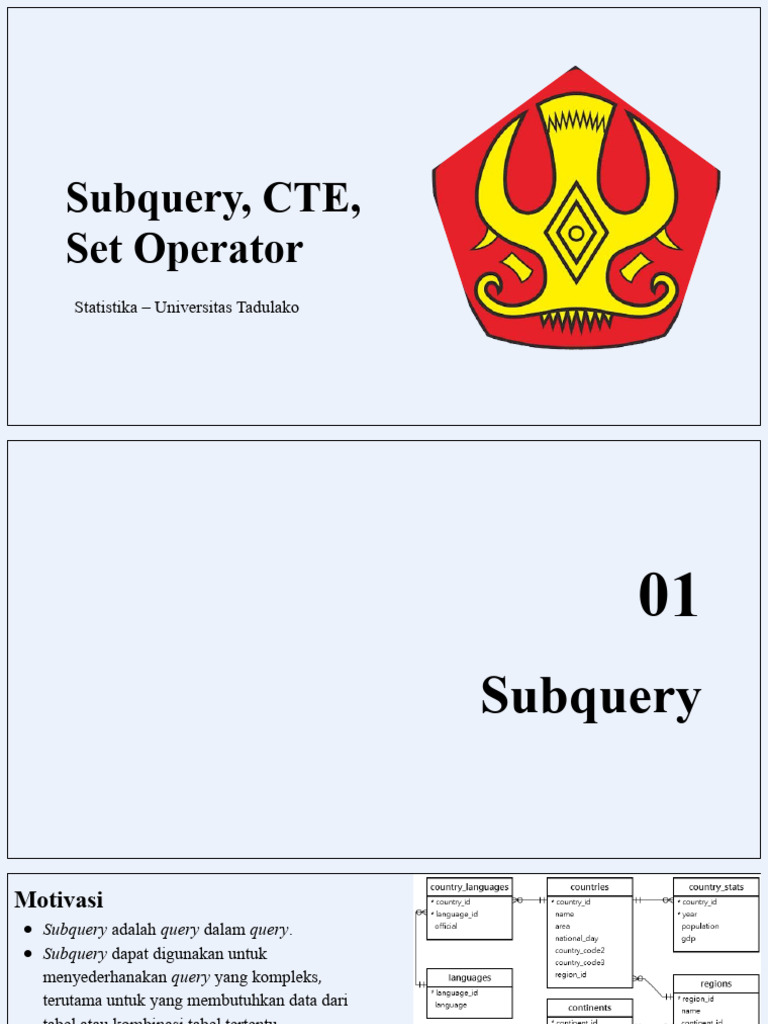 Subquery, CTE, Set Operator | PDF