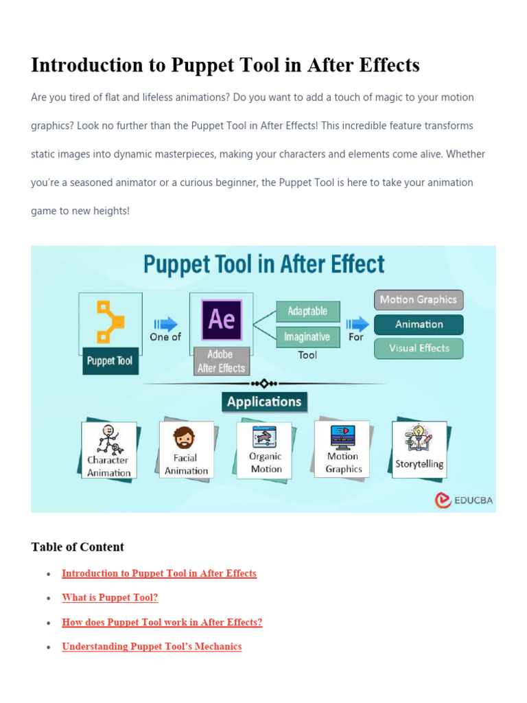 Introduction To Puppet Tool in After Effects 4 | PDF | Animation | Puppets