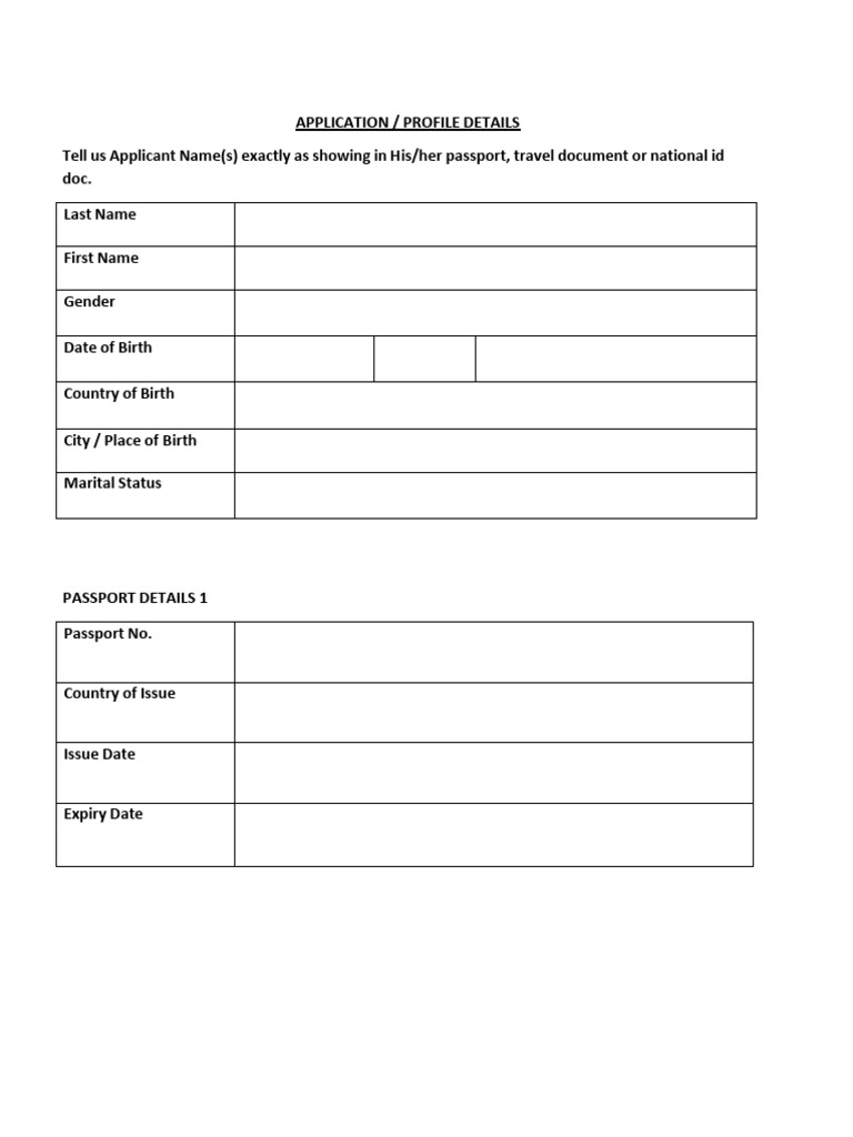 Applicant Profile and Passport Details | PDF | Passport | Government ...
