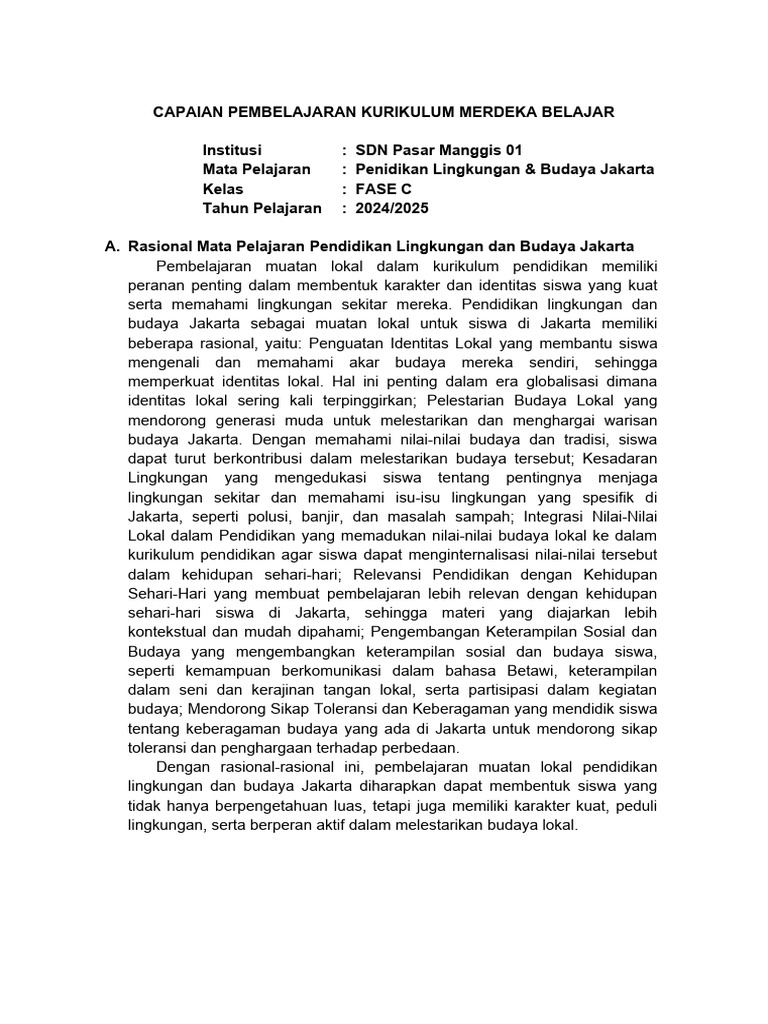 CP PLBJ Kelas Vi | PDF