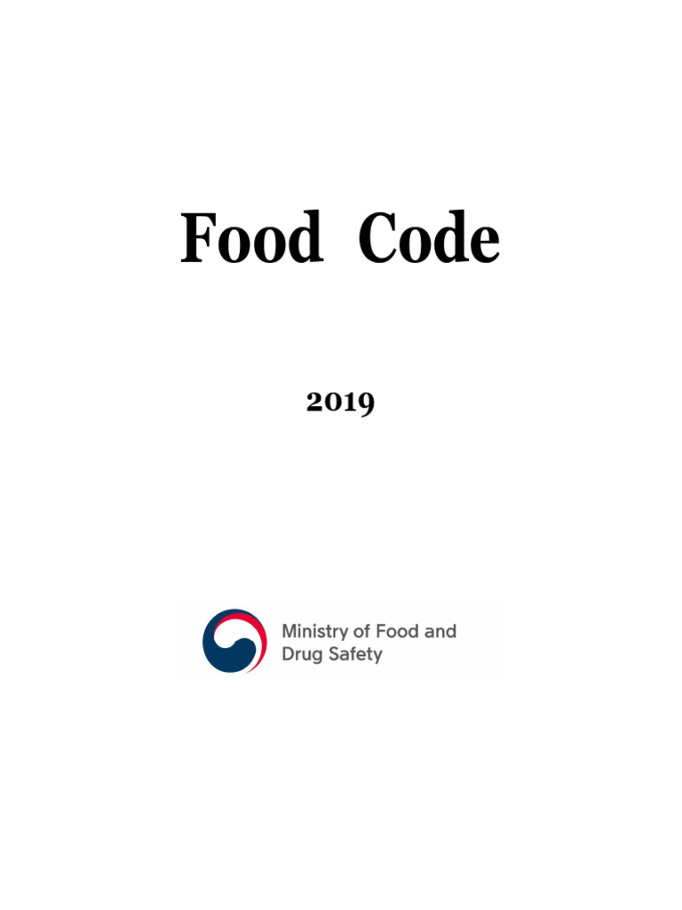 Food Code - MFDS 2019 | PDF | Ph | Water