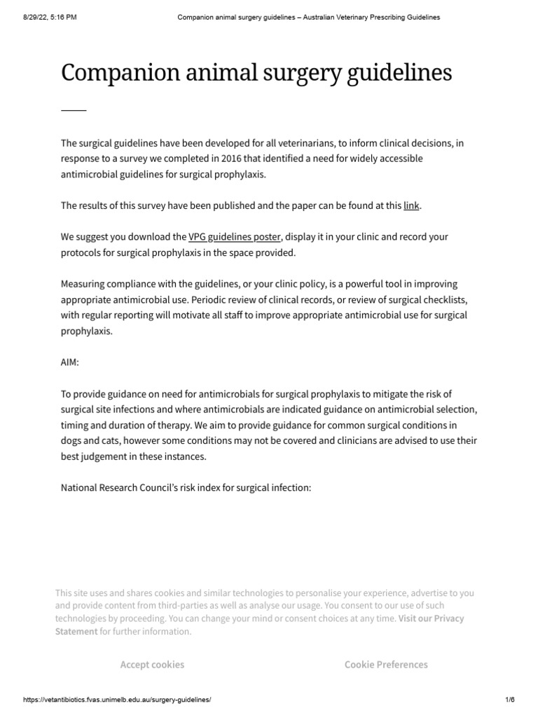 Companion Animal Surgery Guidelines | PDF | Surgery | Wound