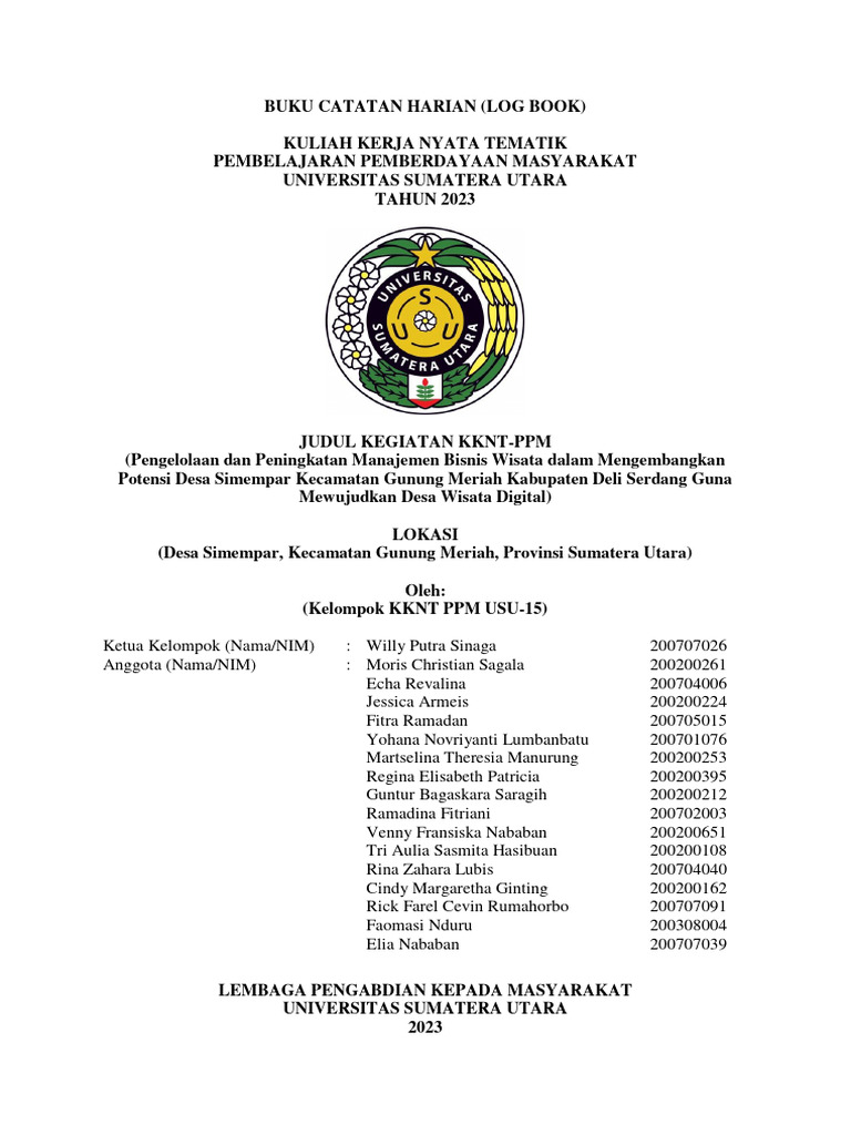 LOGBOOK KKNT PPM USU-15 (Echa Revalina) | PDF