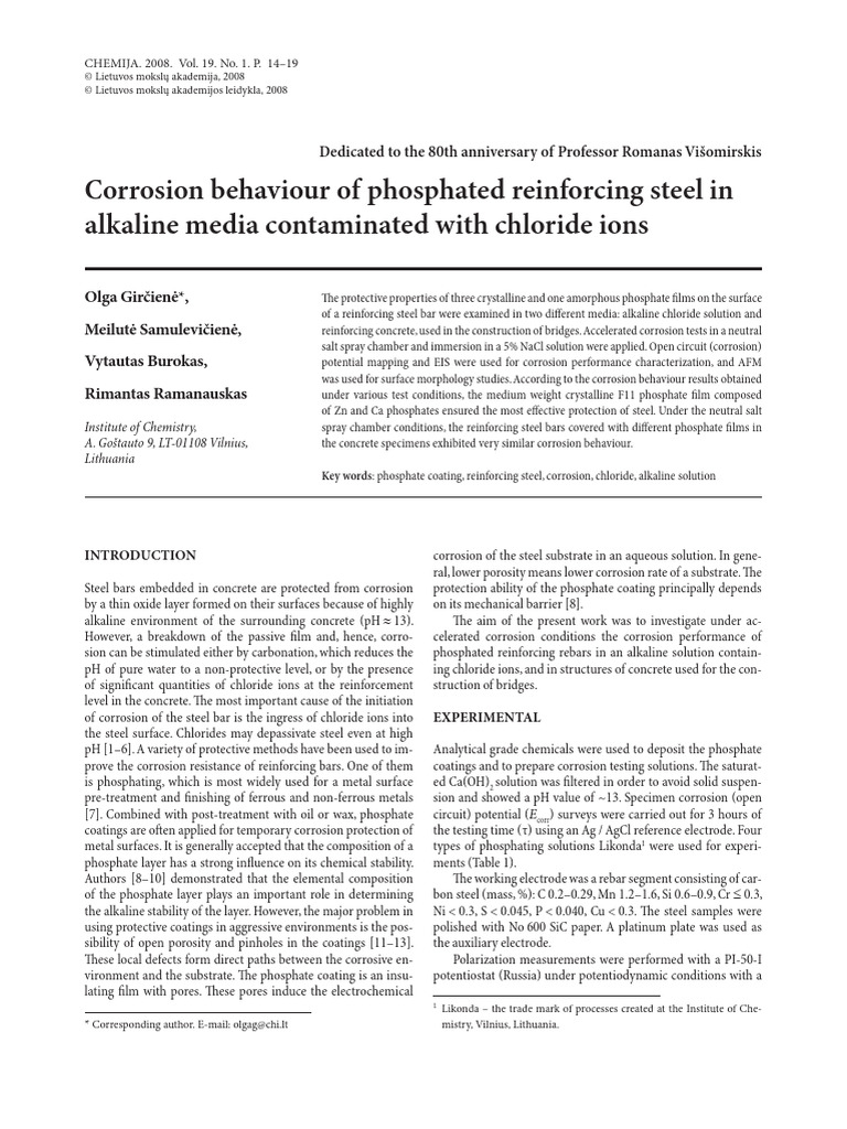 Rebar Phosphate Coating | Download Free PDF | Corrosion | Ph