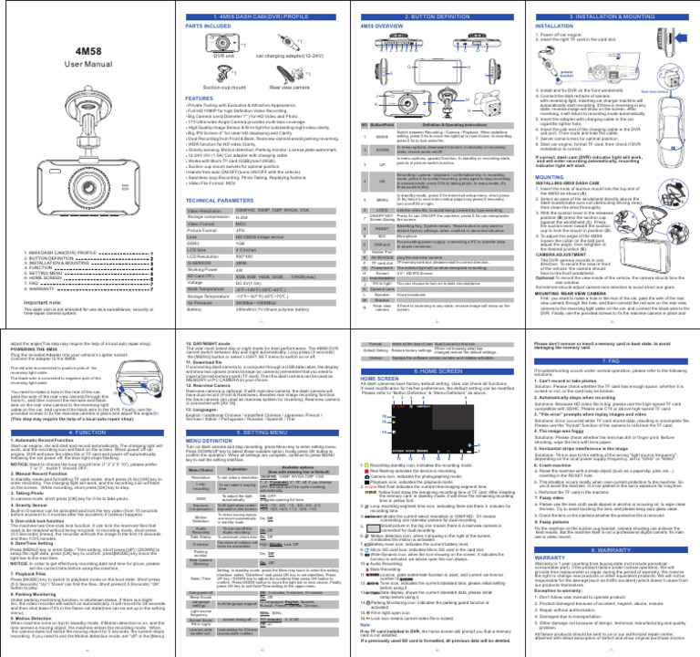 4M58 User Manual | PDF | Camera | Digital Video Recorder