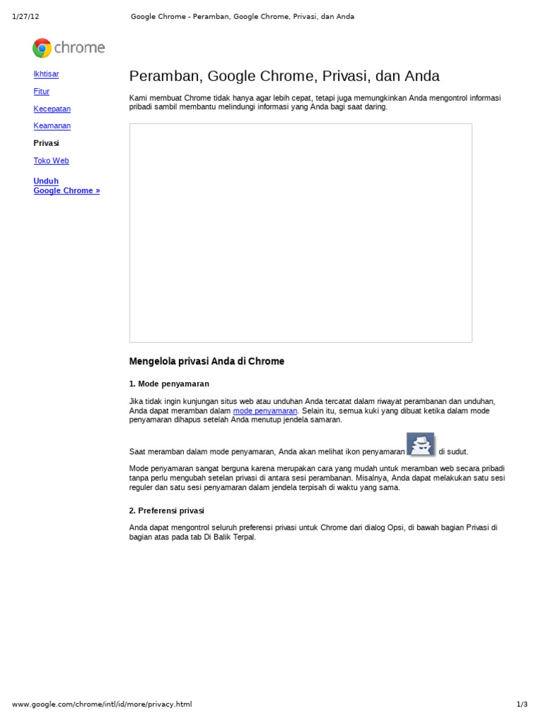 Google Chrome - Peramban, Google Chrome, Privasi, Dan Anda | PDF