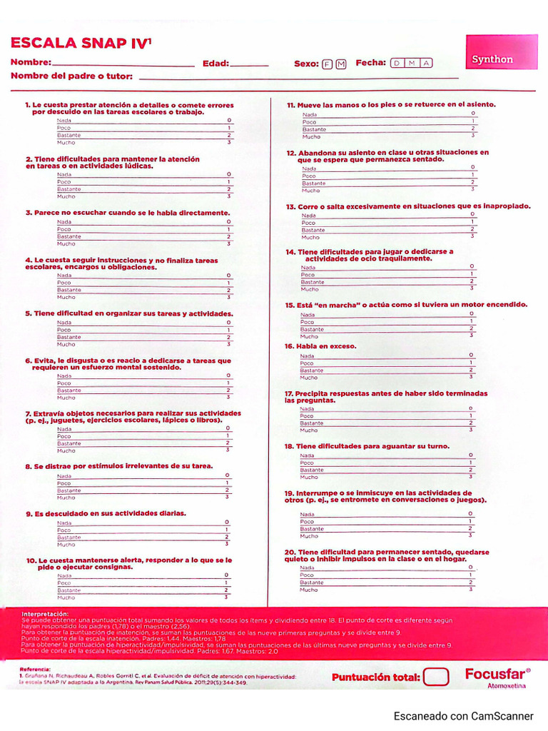 Snap Iv Tdah | PDF