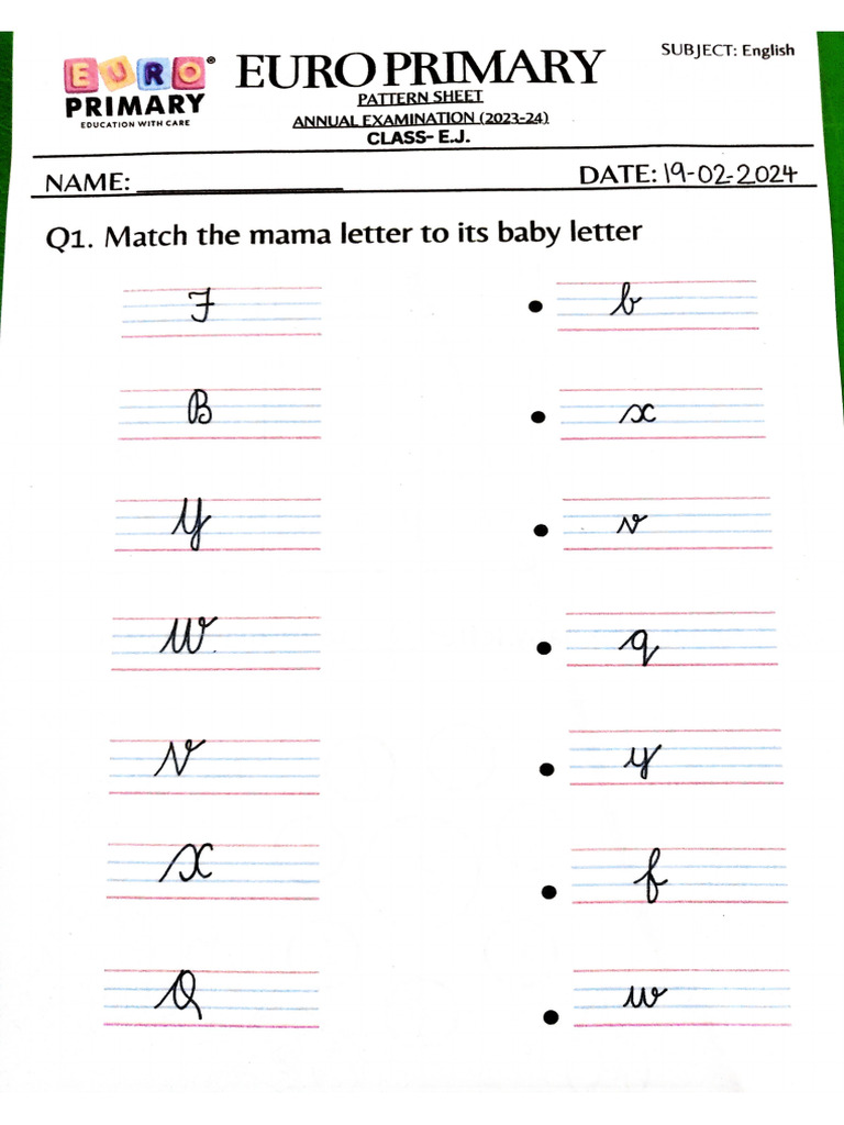 English Pattern Sheet | PDF