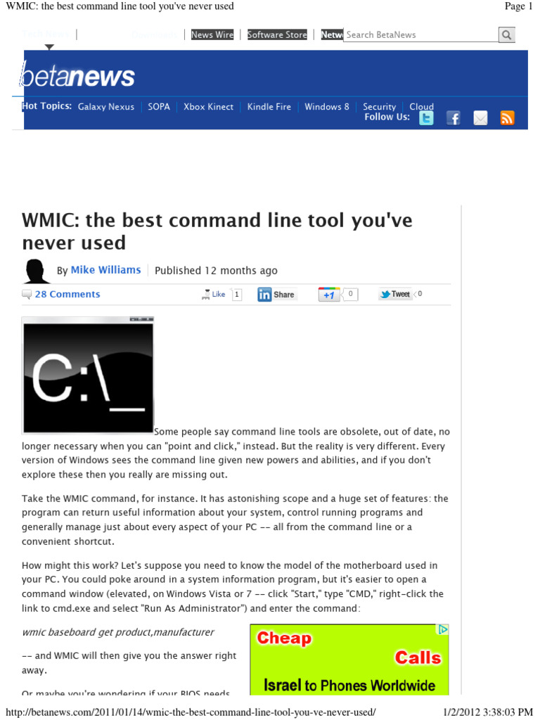 WMIC - The Best Command Line Tool You've Never Used | PDF | Command ...