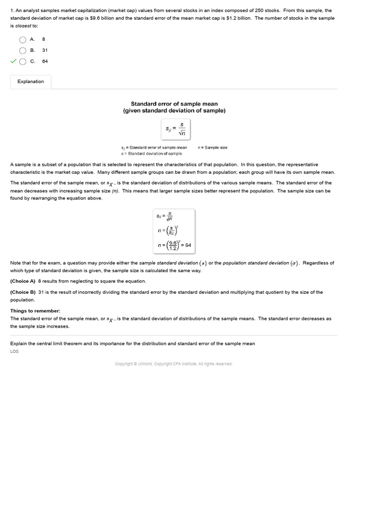 1.07 Estimation and Inference - Answers | PDF | Standard Error ...