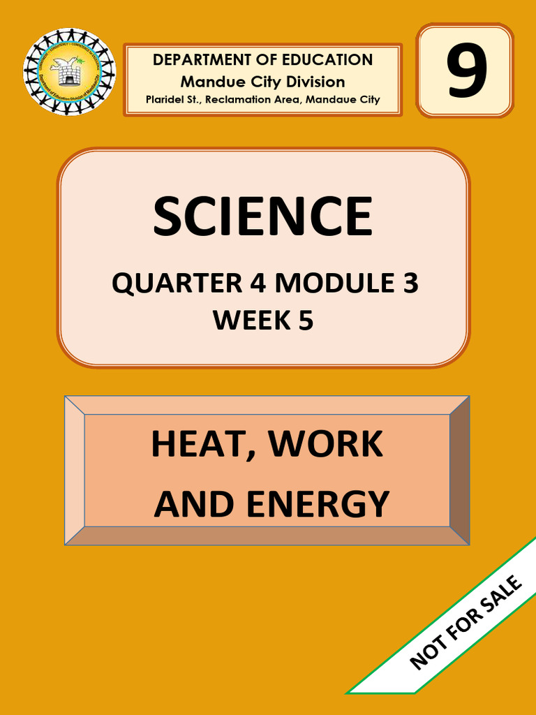 SCIENCE9 Q4 SLK5 Heat-Work-and-Energy | PDF | Heat | Heat Transfer