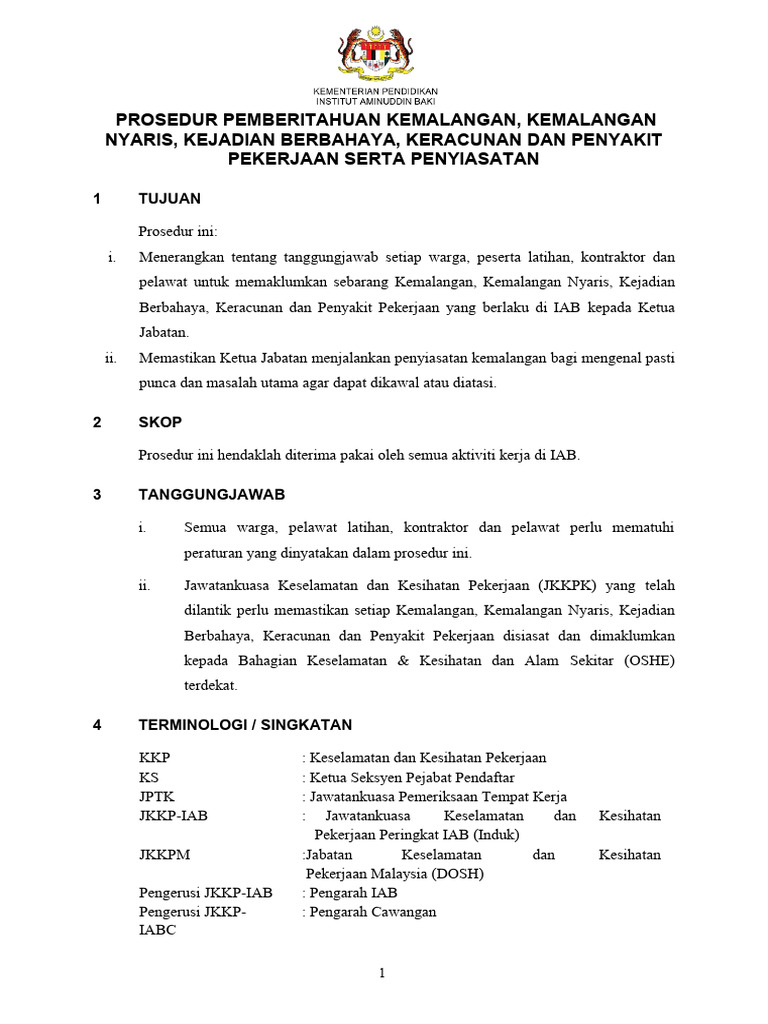 PROSEDUR JKKP New | PDF